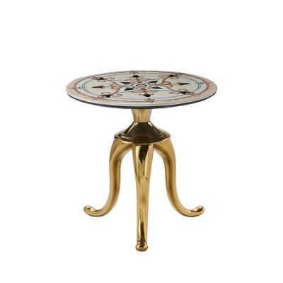 China European design Turkish living room furniture glass coffee tea movable top coffee side table for sale