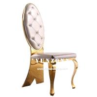 China Fashion Fishtail Legs Wedding Chair Gold Stainless Steel Crystal Button Banquet Chair for Hotel Luxury Restaurant for sale