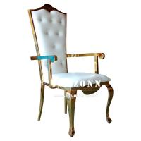 China Elegant Strong Wedding Banquet Chair Gold Frame For Reception And Event for sale