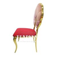 China Fashion Pumpkin Back Design Event Party Rental Furniture Gold Stainless Steel Banquet Dining Chair For Hotel Restaurant for sale