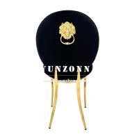 China Wholesale Dubai Market Gold Stainless Steel Banquet Chair Royal Lion Handhold Hotel Luxury Dining Chair for sale