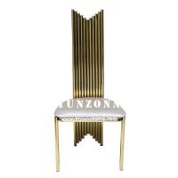 China Long Back Metal Wedding Event Banquet Chairs Modern Furniture Stainless Steel Wedding Party Chair for sale