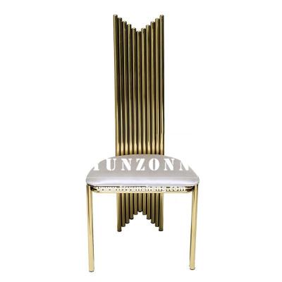 China Long Back Metal Wedding Event Banquet Chairs Modern Furniture Stainless Steel Wedding Party Chair for sale