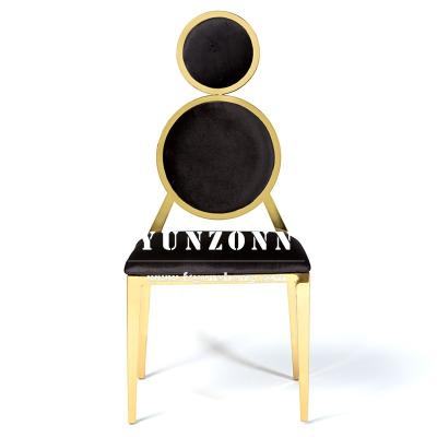 China Elegant Velvet Upholstered Banquet Chairs with Gold Accents for sale
