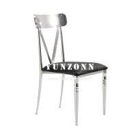 China High Back Black Tufted Velvet Dining Chair Stainless Steel Legs Hotel Event Dinning Room SS Furniture Chairs for sale