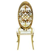 China Events Stainless Steel Gold Hotel Banquet Wedding Dining Chair for sale