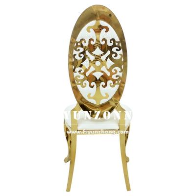 China Events Stainless Steel Gold Hotel Banquet Wedding Dining Chair for sale