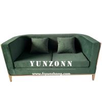 China Mid Century Modern Loveseat with Stainless Steel Frame and Velvet Upholstery for Luxury Living Room for sale