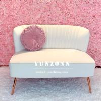 China Modern Design Velvet Cover Wedding Sofa with Stainless Steel Frame for Bride and Groom for sale