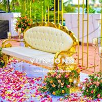 China Modern European Design Luxury Sofa with Stainless Steel Gold Frame and 3 Years Warranty for Hotels and Living Rooms for sale