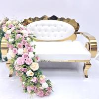 China Gold Stainless Steel Sun Flower Back Sofa with Customizable Size for Living Room and Hotel for sale
