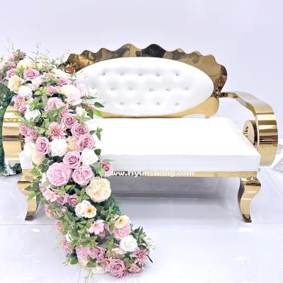 China Gold Stainless Steel Sun Flower Back Sofa with Customizable Size for Living Room and Hotel for sale
