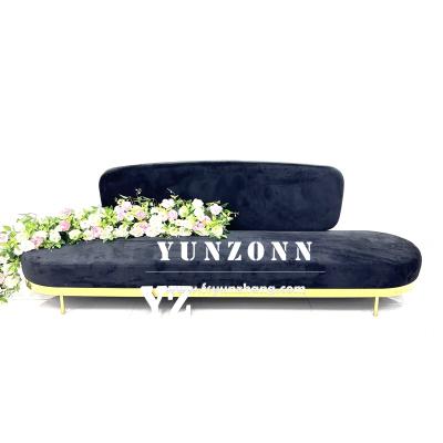 China Modern Stylish Black Velvet Luxury Royal Modular Leisure Sofa for Living Room and Hotel for sale