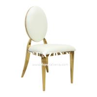 China Hotel Reception T-Gold Stainless Steel Metal Chair for sale