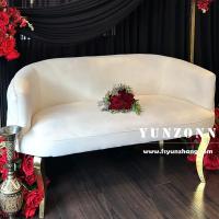 China Royal Golden Throne Velvet Lounger Sofa Metal Material for Bride and Groom Wedding Events or Hotel Use for sale