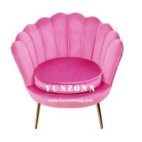 China Modern Seashell Sofa with Stainless Steel Frame and Velvet Combination for Hotels Living Rooms Dining Areas Malls for sale
