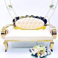 China Modern Luxury Steel Sofa Set for Wedding Halls Events Hotels-Featuring Velvet/PU Leather Fabric Stainless Steel Metal Type for sale