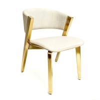 China High-End Luxury Restaurant Dining Chairs Gold Stainless Steel Design Multi-Color Leather Cushions Wedding Furniture Metal for sale