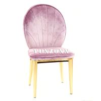 China Factory Direct Luxury Wedding Furniture Hotel Restaurant Metal Golden Steel Legs Dining Chair for sale