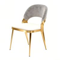 China Contemporary Italian Stainless Steel Leg Dining Chairs Customizable Luxury Royal Modern Restaurant Wedding Chairs for sale