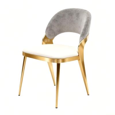 China Contemporary Italian Stainless Steel Leg Dining Chairs Customizable Luxury Royal Modern Restaurant Wedding Chairs for sale