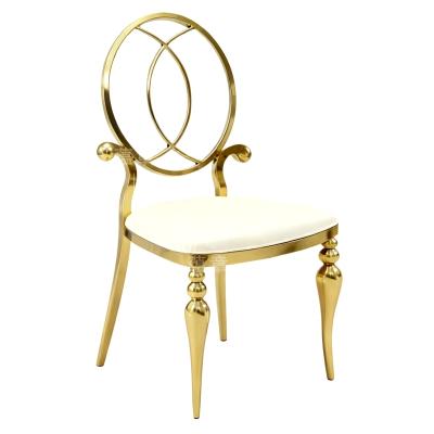 China Hot Recommend New Seat Luxury Wedding Gold Throne Stainless Steel Comfortable Wedding Chairs for sale