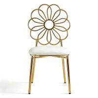 China Banquet Stacking Wedding Party Gold Frame Decoration SS Meal Metallic Rental Furniture Event Chair for sale
