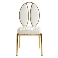 China Modern Luxury Gold Stainless Steel Commercial Hotel Dining High End New Model Royal Wedding Chair Wedding Party Events for sale