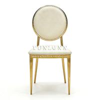 China Luxury White PU Leather Stainless Steel Durable Wedding Chair for Hotel Dining Outdoor Villa Living Room Use with Modern Design for sale