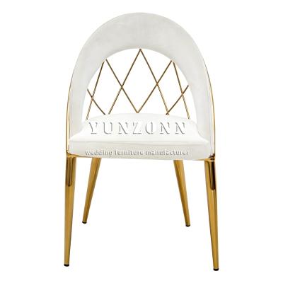 China Wholesale New Design Elegant Gold Stainless Steel Modern Banquet Hall Wedding and Event Chairs for sale