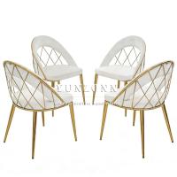China Wholesale New Design Elegant Gold Stainless Steel Modern Banquet Hall Wedding and Event Chairs for sale