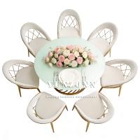 China Wholesale New Design Elegant Gold Stainless Steel Modern Banquet Hall Wedding and Event Chairs for sale
