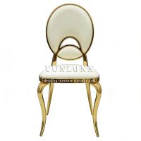 China Luxury Durable White and Gold Stainless Steel Banquet Wedding Event Chairs for Sale for sale