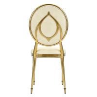 China Modern Luxury Gold Stainless Steel Commercial Hotel Dining High End New Model Royal Wedding Chair Wedding Party Events for sale