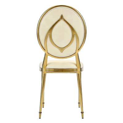 China Modern Luxury Gold Stainless Steel Commercial Hotel Dining High End New Model Royal Wedding Chair Wedding Party Events for sale