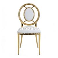 China Luxury Wedding Supplies Durable Stainless Steel Dining Chair in Gold for Outdoor Wedding Events and Banquets for sale
