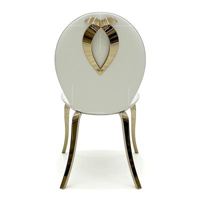 China Luxury Stainless Steel Legs Modern Wedding Banquet Restaurant Dining Chair for Event Reception Hotel for sale