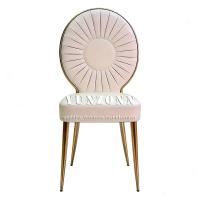 China Wholesale Gold Stainless Steel PU Leather Luxury Wedding Chairs for Reception Events for sale