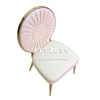 China Wholesale Gold Stainless Steel PU Leather Luxury Wedding Chairs for Reception Events for sale