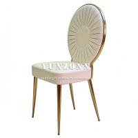 China Wholesale Gold Stainless Steel PU Leather Luxury Wedding Chairs for Reception Events for sale