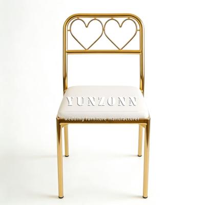 China Hot Selling Durable Stainless Steel Modern Stackable Wedding Event Hotel Dining Chairs for sale