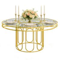 China 2026 New Trendy Modern Wedding Decoration Hotel Furniture Acrylic Top Round Cake Table for Outdoor Use for sale