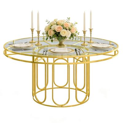 China 2026 New Trendy Modern Wedding Decoration Hotel Furniture Acrylic Top Round Cake Table for Outdoor Use for sale