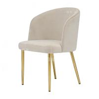 China Modern Elegant Nordic Velvet Dining Chairs Durable Metal Tube Legs Tufted Fabric Upholstered Cushion Commercial Living Room for sale