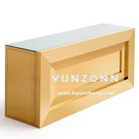 China Contempo Bar Counter Table with Modern Design Stainless Steel Gold Color for Dining Outdoor Hotel Furniture Wedding Party Events for sale