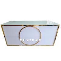 China Modern New Wedding Furniture Gold Stainless Steel Acrylic Party bar Table Counter for sale