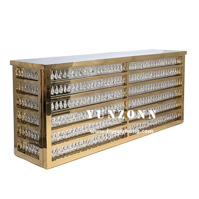 China Commercial Stainless Steel Bar Furniture Crystal Design Commercial Bar Counters for Parties Rentable for sale