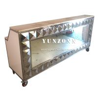 China Half Moon Shape Wedding Party Stainless Steel Mirror Glass Bar Counter for Nightclub for sale