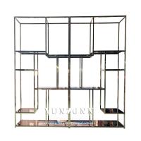 China Stainless Steel Wedding Shelf Home Furniture Wine Display Rack for Interior Design for Rent or Hire for sale