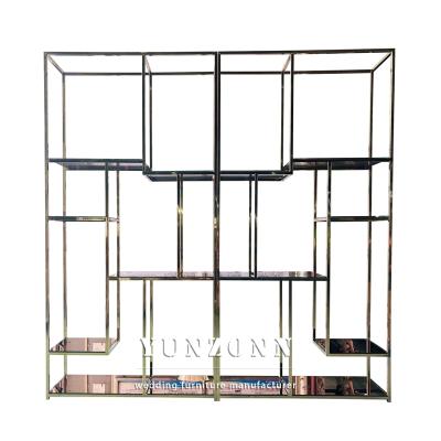 China Stainless Steel Wedding Shelf Home Furniture Wine Display Rack for Interior Design for Rent or Hire for sale